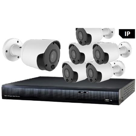 Alibi NB2 8MP 6-Bullet Camera 95 IR IP Security Kit, 8-Channel NVR and ...