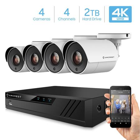 Amcrest UltraHD 4K 4-Channel Video Security System with 4x 4K Cameras ...