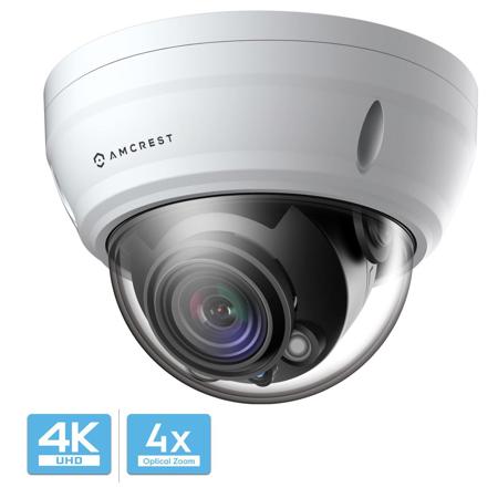 Amcrest IP8M-2454EW UltraHD 8MP 4K Outdoor IP Security Dome Camera, White
