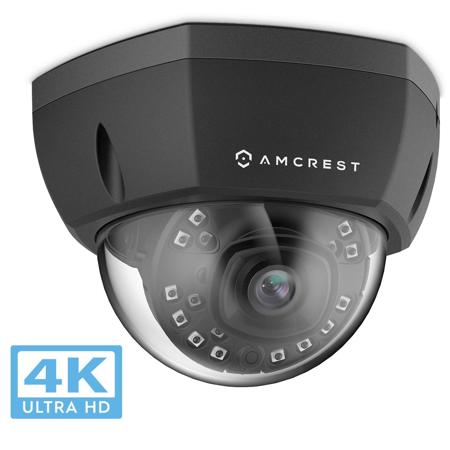 Amcrest UltraHD 4K PoE Vandal Dome IP Camera with IR, 2.8mm Lens, Black