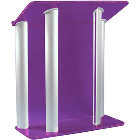 AmpliVox SN3525 4-Post Contemporary Lectern, Custom Tint with Silver Panels