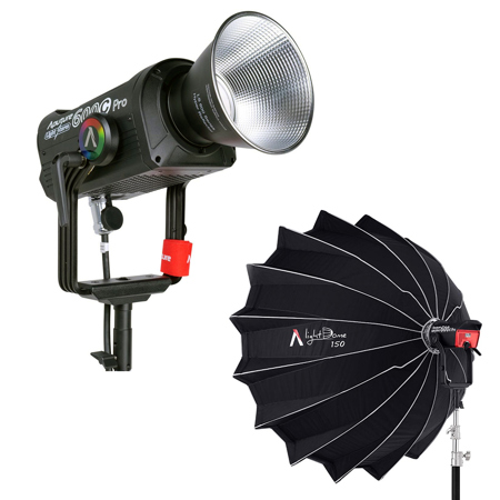 Aputure Light Storm 600c Pro LED Light, Gold Mount with Light Dome 150 ...