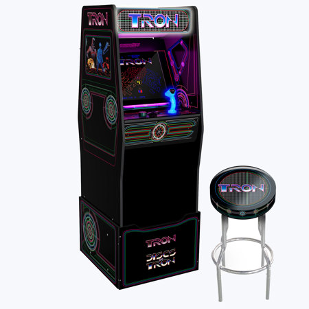 Tastemaker Arcade1Up Tron Arcade Game Machine with Riser and Stool