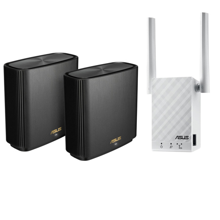 ASUS XT8 ZenWi-Fi AX6600 Tri-Band Mesh Wi-Fi 6 System, 2-Pack w/ Extender