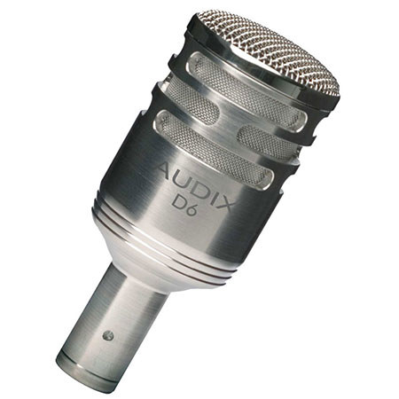 Audix D6 Dynamic Cardioid Kick Drum Microphone, Anodized Satin Silver