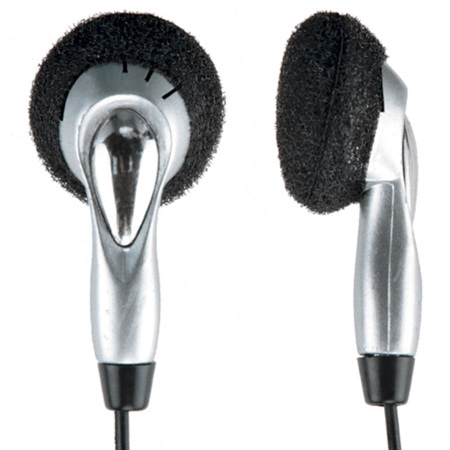 Avid Education Lightweight Disposable Earbuds, Silver, 10-Pack