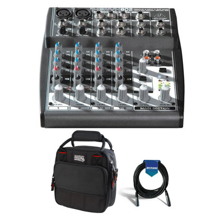 Behringer XENYX 802 Small Format Mixer Grey W/Gator Cases Equipment Bag ...