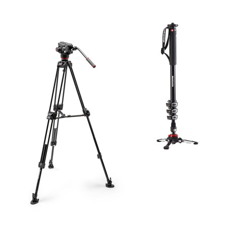 Manfrotto 504X Fluid Head with 645 Fast Twin Leg 3-Sec Al Tripod & XPRO ...