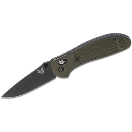 Benchmade 551 Griptilian Folder Knife, 3.45" Black Plain Edge Drop ...