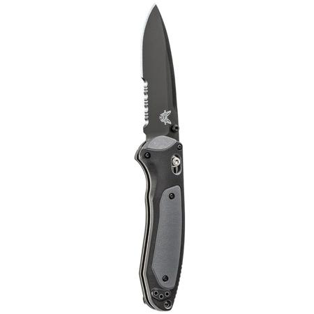 Benchmade Boost Axis Assist Folding Knife, 3.7" Black Serrated Drop ...