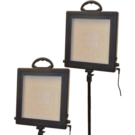 Bescor LED-1000K Dual 1000W Lightweight Bi-colored LED Studio Lighting Kit