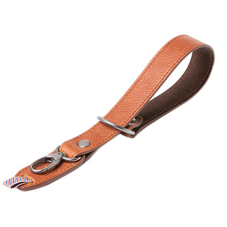 Barber Shop Razor Cut Camera Wrist Strap, Grained Brown Leather
