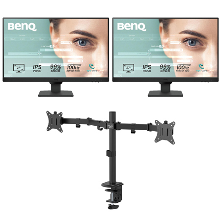 BenQ GW2790 27" 16:9 FHD 100Hz IPS LCD Monitor, 2-Pack w/Dual Desk ...