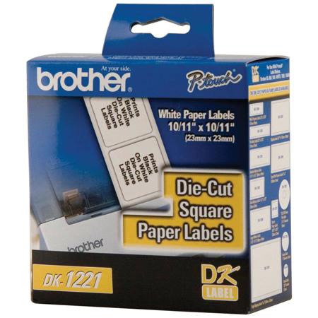 Brother 0.9x0.9" Square Paper Labels, 1000 Labels, White - Adorama