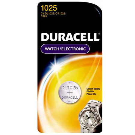 Duracell CR-1025 Lithium Watch/Electronic Coin-Cell Battery, 3 Volt