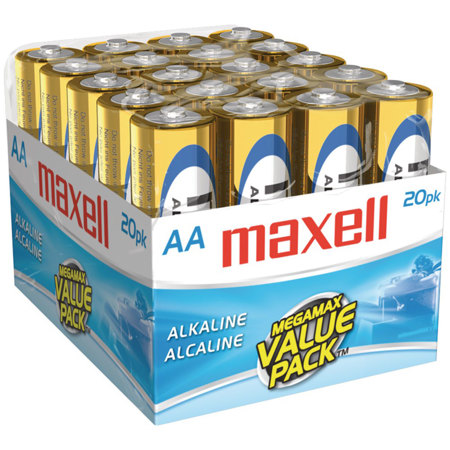 Maxell AA 1.5V Alkaline Battery, 20-Pack - Adorama