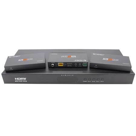 BZB GEAR BZ-UHD-44M-ARC 4x4 4K 60Hz 18Gbps HDMI Matrix Switcher Kit ...