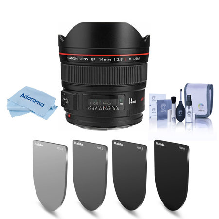 Canon EF 14mm f/2.8L II USM Lens With Haida Rear Lens ND Filter Kit, Clean Kit