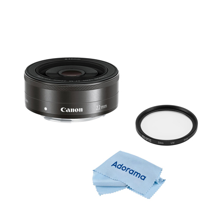 Canon EF-M 22mm f/2 STM Lens (Black) with Accessories Kit - Adorama
