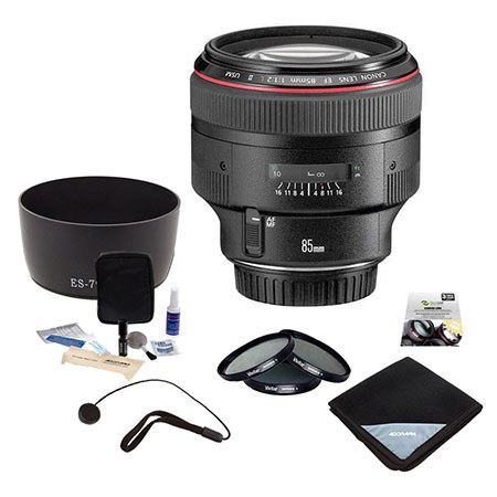 Canon EF 85mm f/1.2L II USM Lens with Premium Accessory Bundle 1056B002 B