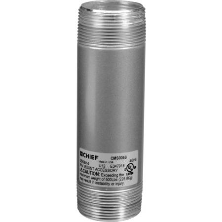 Chief CMS006 6" Speed-Connect Fixed Extension Column, Silver - Adorama
