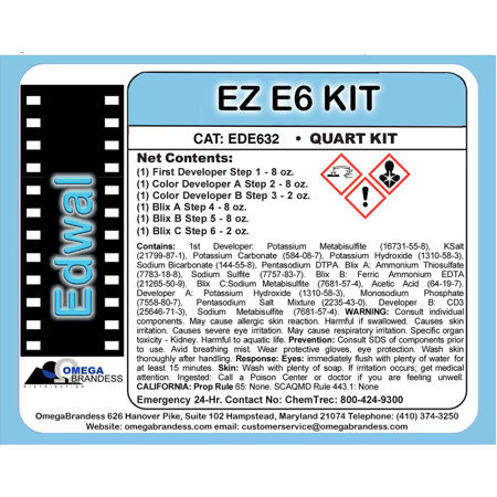 Edwal EZ E-6 Develping Kit, 1 Gallon EDE6128 - Adorama