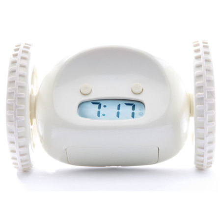 Clocky Runaway Alarm Clock on Wheels, White - Adorama