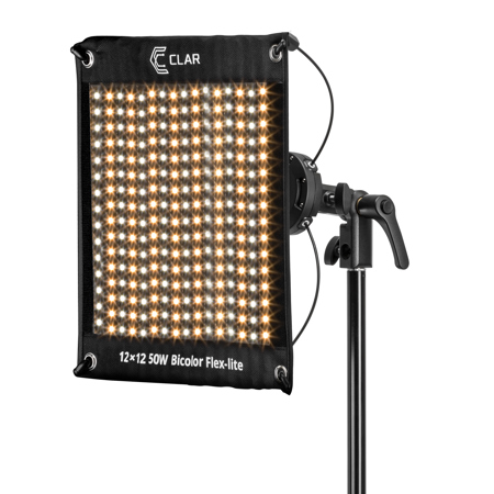 CLAR FlexLite 12x12in / 25x122cm 50W Rollable Wireless Bicolor SMD LED ...