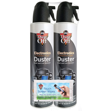 Falcon Dust-Off 10 oz Electronics Compressed Gas Duster Spray w/ Wipes ...