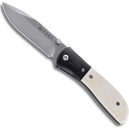 CRKT M4 EDC Folding Knife, 3.25" Plain Edge Drop Point Satin Finish Blade