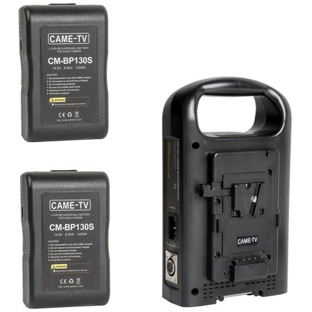 Came-TV 24V XLR Output V-Mount Dual Charger with 2x 130W Batteries