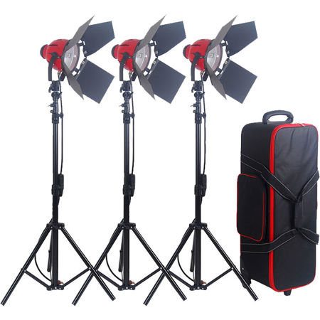 Came-TV 3x 800W Pro Red Head Continuous Light Fixture - Adorama