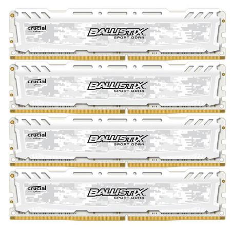 Ballistix Sport 32GB (4x8GB) 288Pin UDIMM Memory Module,White