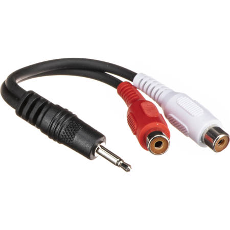Comprehensive 6" 3.5mm Mono Mini Plug to Two RCA Jacks Audio Adapter ...
