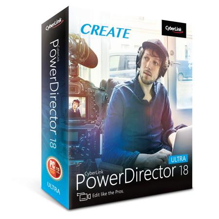 CyberLink PowerDirector 18 Ultra for PC, DVD and Download Code