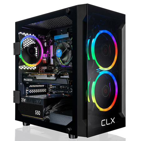 CLX SET Gaming Desktop, i7-10700F, 16GB, 500GB SSD+2TBHDD, RX 6600 XT ...