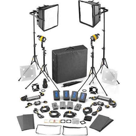 Dedolight DLED4.1/Felloni 2x2 Bi-Color 4-Light Master Kit (Mains & Battery)