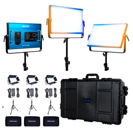 Dracast X Series LED2000 120W Bi-Color 3-Light Kit, V-Mount DRX32000BNH