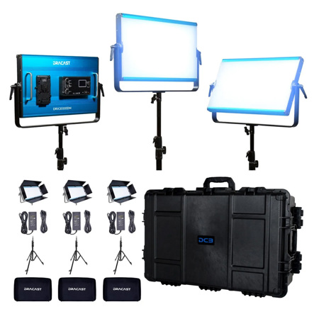 Dracast X Series LED2000 120W Daylight 3-Light Kit, V-Mount DRX32000DNH
