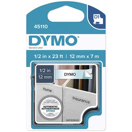 Dymo 45110 1/2in 23 Ft Black on Clear Tape for LabelMANAGER - Adorama