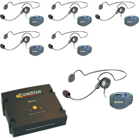 Eartec COMSTAR XT 6-User Full Duplex Wireless Intercom System, Includes ...