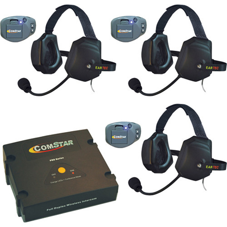 Eartec COMSTAR XT 3-User Wireless Intercom System, 3x XTreme Headsets