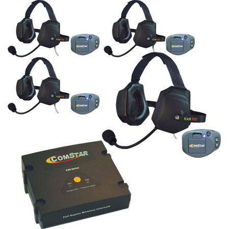 Eartec COMSTAR XT 4-User Wireless Intercom System, 4x XTreme Headsets ...