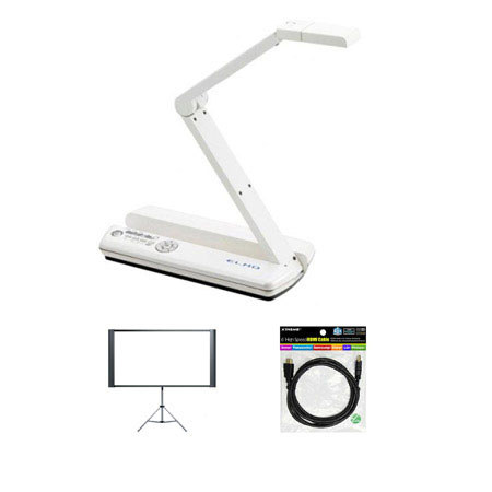 Elmo MO-1 Visual Presenter, White, Bundle w/Epson Duet Ultra Screen (65 ...