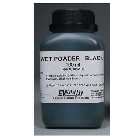 Evident Black Wet Powder Solution for Adhesive Sided Evidence, 100ml PreMix