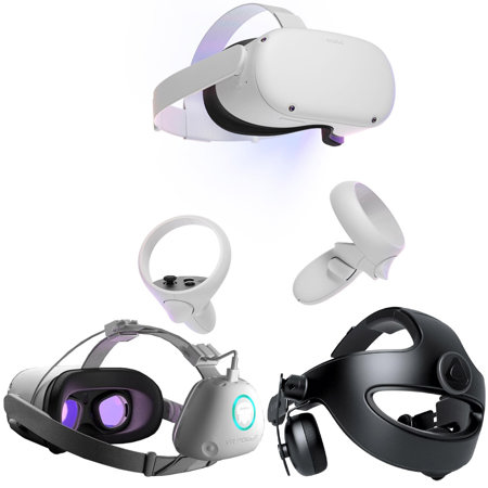 Oculus Quest 2 128GB VR Headset Bundle, With Rebuff Reality & Audio Strap