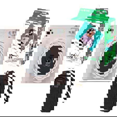 Fujifilm instax SQUARE SQ1 Instant Film Camera, Chalk White + Film ...