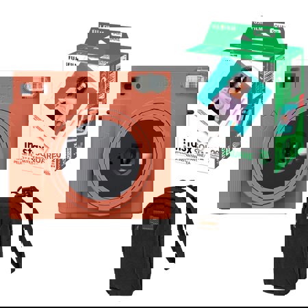 Fujifilm instax SQUARE SQ1 Instant Film Camera, Orange + Film and ...