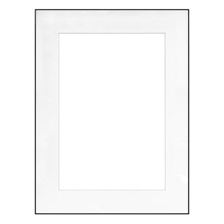 Framatic Fineline 18x24" Aluminum Frame, Matted for 12x18" Photo, Black