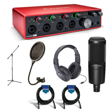 Focusrite Scarlett 18i8 3rd Gen USB Interface w/SW, w/Mic & H&A Tripod ...